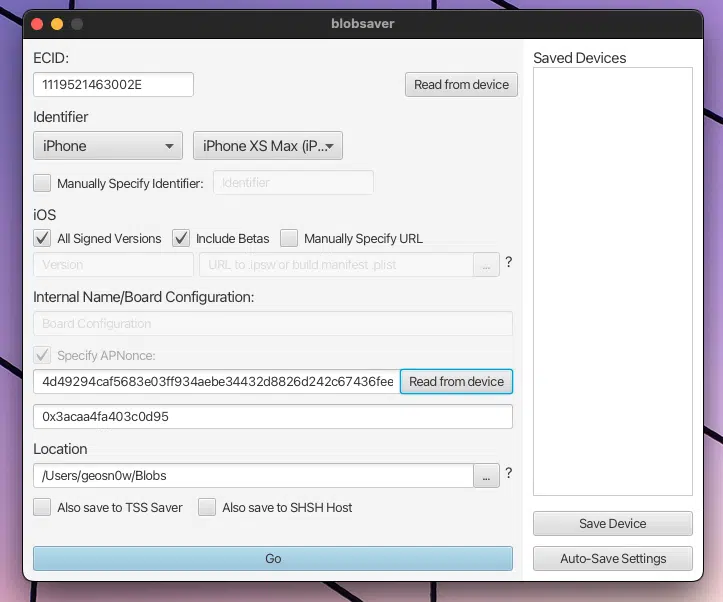 How To Save Ios Shsh2 Blobs Using Blobsaver Idevice Central 8873