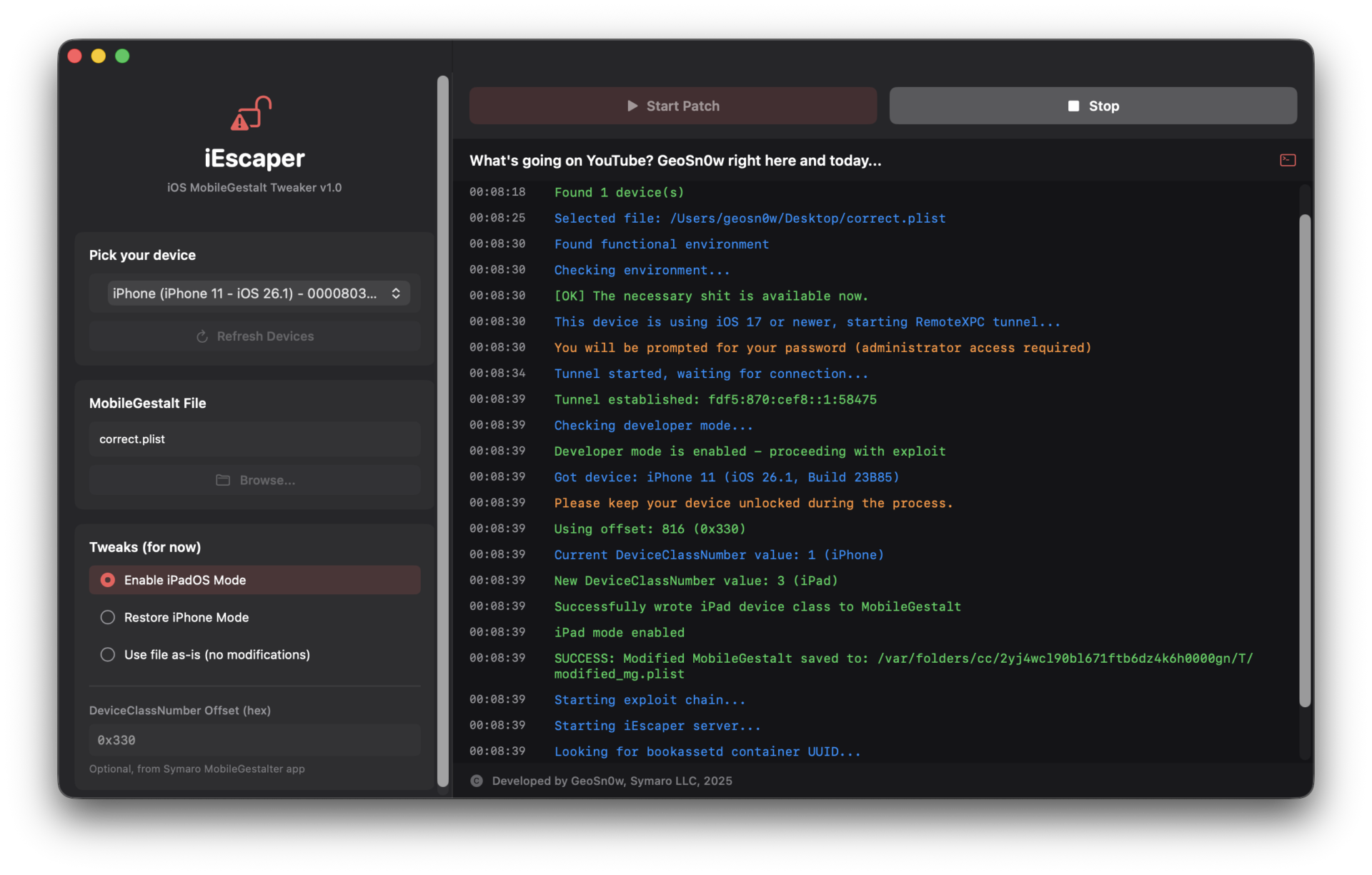 Download iEscaper – iOS MobileGestalt Tweaker for iOS 17.0 – 26.1 for ...